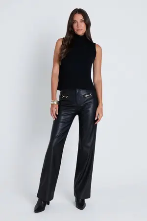 THE NOLI SHOP Iman Leather Horsebit Pant