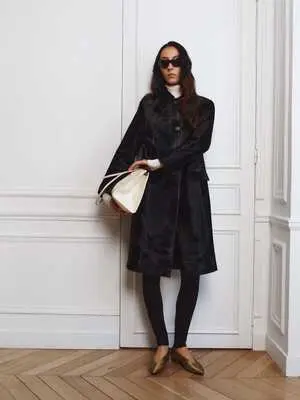 REFORMATION Veda Ariana Trench Coat Calfhair