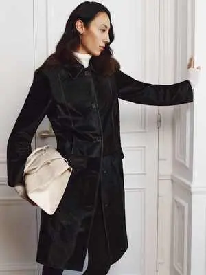 REFORMATION Veda Ariana Trench Coat Calfhair