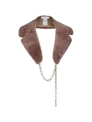 Gabriela Hearst Demeter Shearling Chain-link Collar - Brown