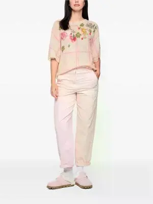 MARCCAIN Floral-print Checked Sweater