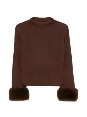 PHILO-SOFIE Faux-fur Trimmed Sweater - Brown