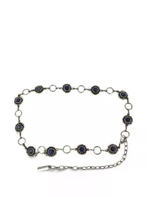 MADISON Cabochon-embellished Concho Chain Belt - Silver