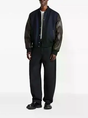 Givenchy Couture Seam Mix Material Blouson With Paris - Blue