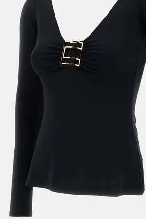 Elisabetta Franchi Maglia A Coste Con Logo