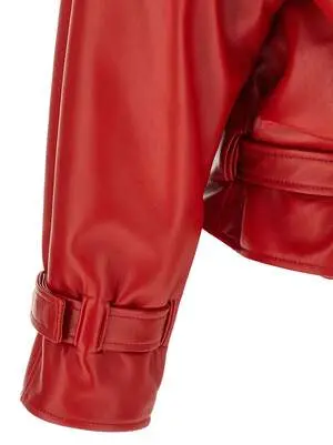 Balenciaga Leather 'arrotondato' Bomber Jacket