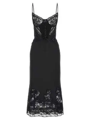 ERMANO SCERVINO Ermanno Scervino Rebrodé Lace Lingerie Dress - Black
