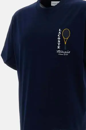 Lacoste Maglietta In Cotone Con Stampa E Ricamo