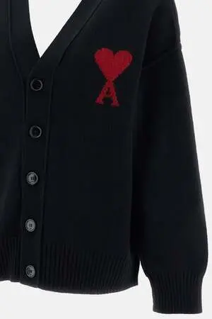 AMI Paris Cardigan Scollo A V De Coeur