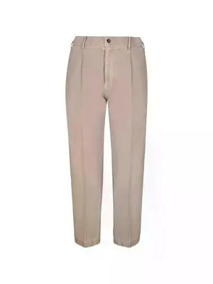 DELL'OGLIO Pleated Straight-leg Trousers - Neutrals