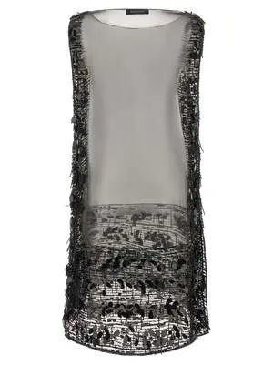 LANVIN Embroidered Silk Tunic Dress