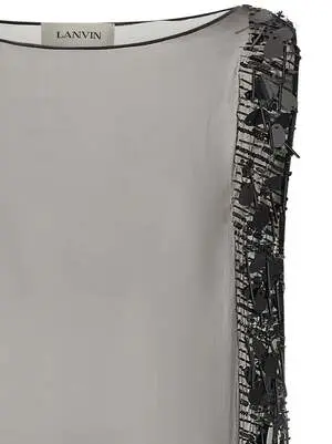LANVIN Embroidered Silk Tunic Dress
