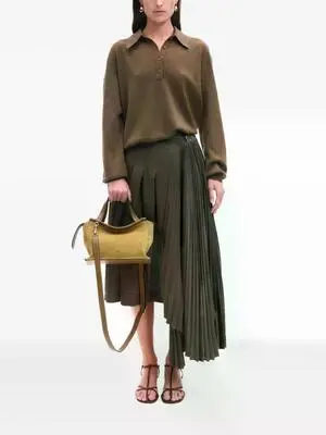 WANDLER Ida Suede Tote Bag - Neutrals