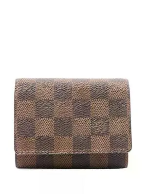 LOUIS VUITTON 2007 Damier Ebene Card Holder - Brown