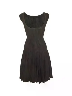 Alaïa Polka Dot Flared Mini Dress - Black