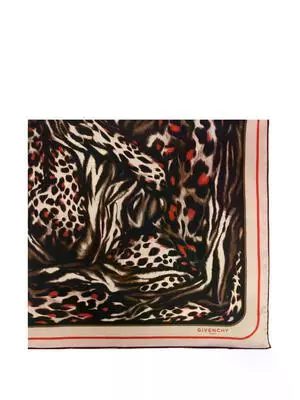 Givenchy Animal-pattern Silk Scarf - Black