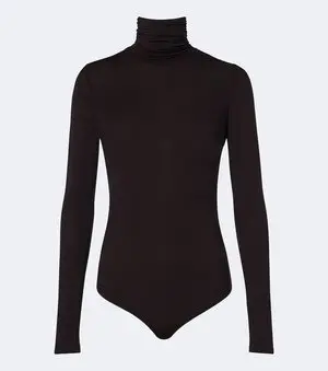 THE ROW Basile Jersey Turtleneck Bodysuit - Brown
