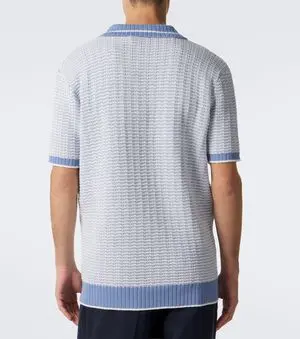 Frescobol Carioca Rino Crochet Cotton Polo Shirt - Blue