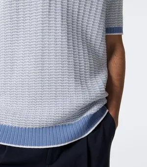 Frescobol Carioca Rino Crochet Cotton Polo Shirt - Blue