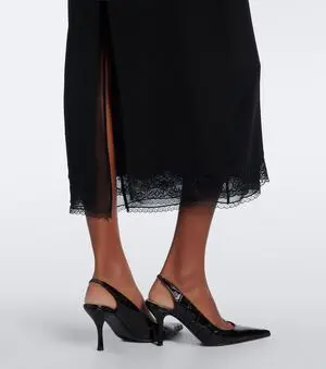 Magda Butrym Lace-trimmed Silk Velvet Slip Dress