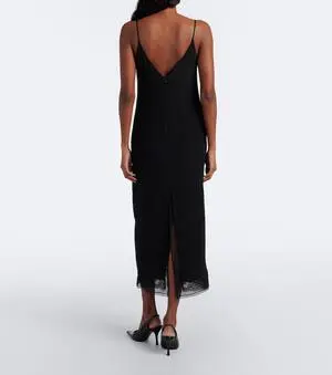 Magda Butrym Lace-trimmed Silk Velvet Slip Dress