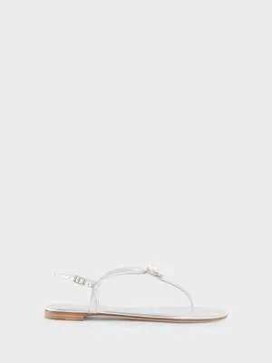 GIUSEPPE ZANOTTI Maeeve Flat Sandal - Silver