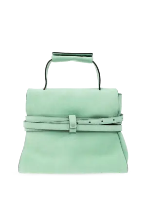 Moschino Suede Top-handle Bag With Logo