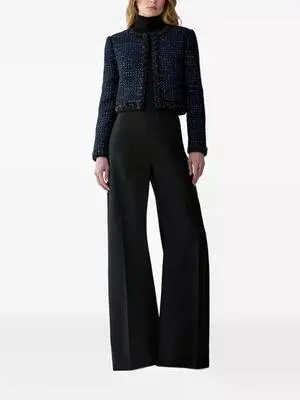 Carolina Herrera Bead-embroidered Cropped Tweed Jacket