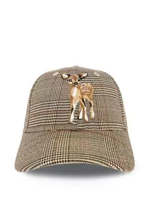 Munthe Corul Check Deer-embroidered Cap - Brown