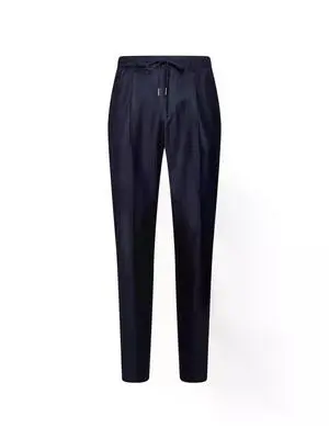 Tagliatore Pinstriped Virgin-wool Trousers - Blue