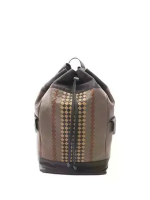 Bottega Veneta 2000s Intrecciato Leather Backpack - Brown