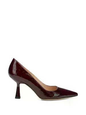 STUART WEITZMAN Super Sculpt Croc-effect Pumps - Red
