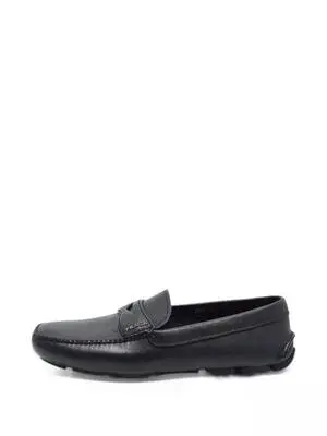Prada Saffiano Leather Loafers - Black