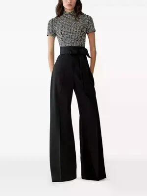 Carolina Herrera Metallic-embroidered Tulle Cropped Blouse