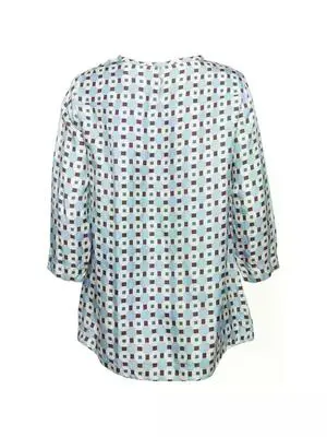 Max Mara Geometric-print Blouse - Blue