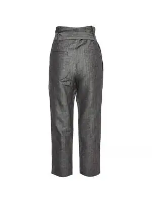 Brunello Cucinelli Herringbone Belted Trousers