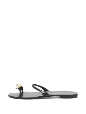 GIUSEPPE ZANOTTI Embellished Toe-ring Sandals - Black