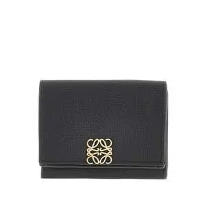 Loewe Anagram' Leather Tri-fold Wallet - Black