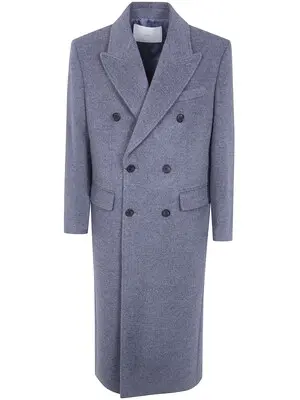 DUNST Tailored Double-breasted Coat - Gray