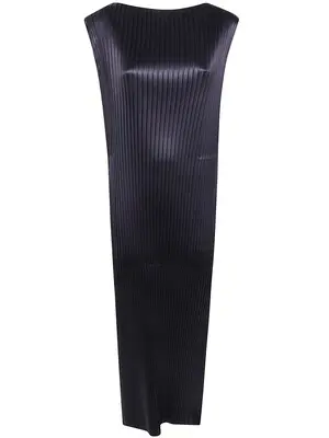 Issey Miyake Dress Glossed Panels "glossed Panels Pleats - Black