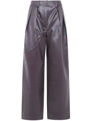THE FRANKIE SHOP Trousers Faux Leather "jeva - Brown