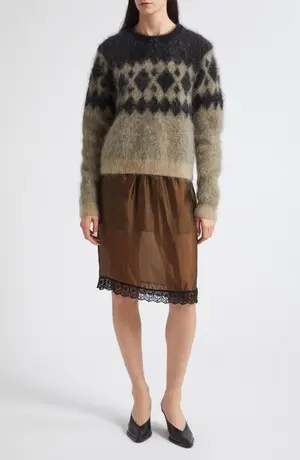 THE GARMENT Roma Argyle Crewneck Sweater - Black/raw