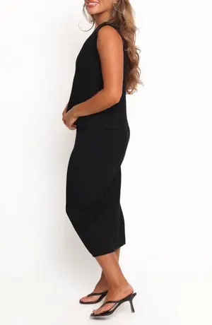 PETAL & PUP Richelle Rib Sweater Vest & Midi Skirt Set