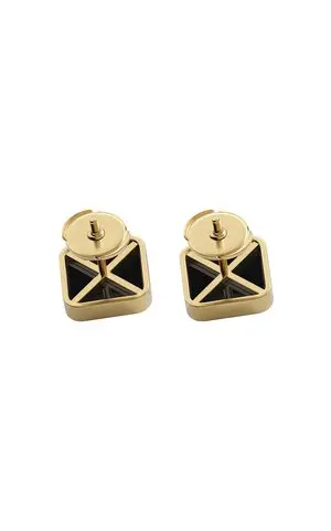 House Of Harlow 1960 14k Yellow Gold Nova Stud Earrings - Black