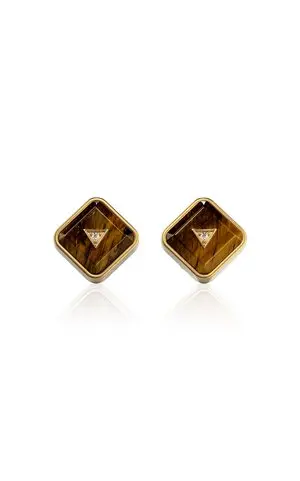 House Of Harlow 1960 14k Yellow Gold Nova Stud Earrings - Brown