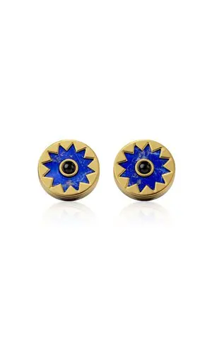 House Of Harlow 1960 14k Gold Plated Sterling Silver Sunburst Stud Earrings - Blue