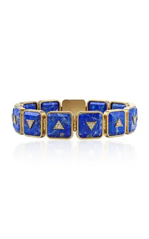 House Of Harlow 1960 14k Yellow Gold Nova Stacker Bracelet - Blue
