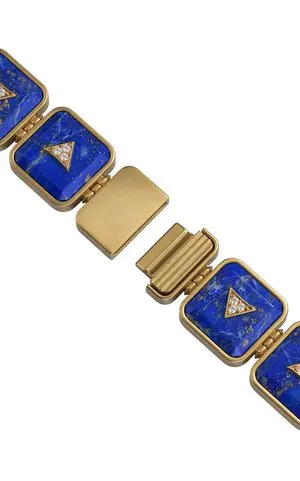 House Of Harlow 1960 14k Yellow Gold Nova Stacker Bracelet - Blue
