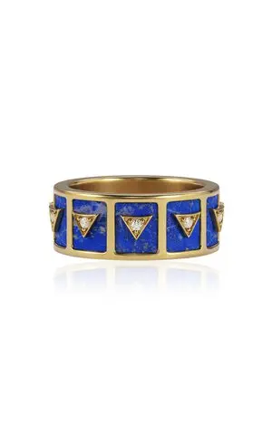 House Of Harlow 1960 14k Yellow Gold Nova Stacker Ring - Blue