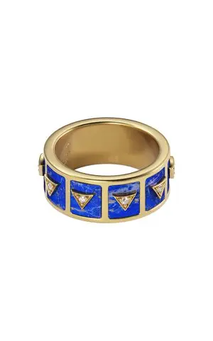 House Of Harlow 1960 14k Yellow Gold Nova Stacker Ring - Blue